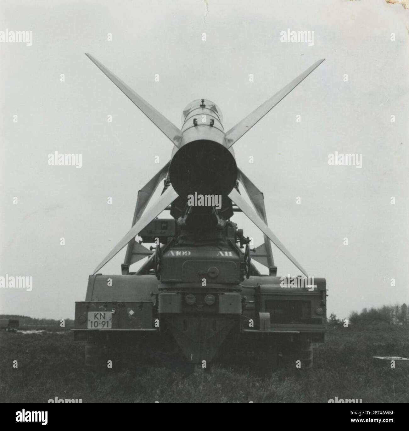 Flapted launcher for a Honest-John rocket of 109 Veldartillerie ...