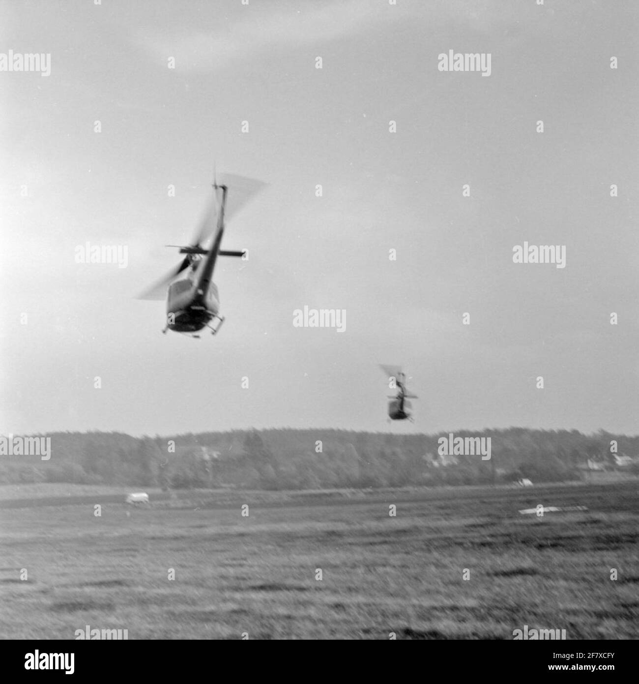 Two Agusta-Bell 204b from the Royal Navy Hovering on November 18, 1965 ...