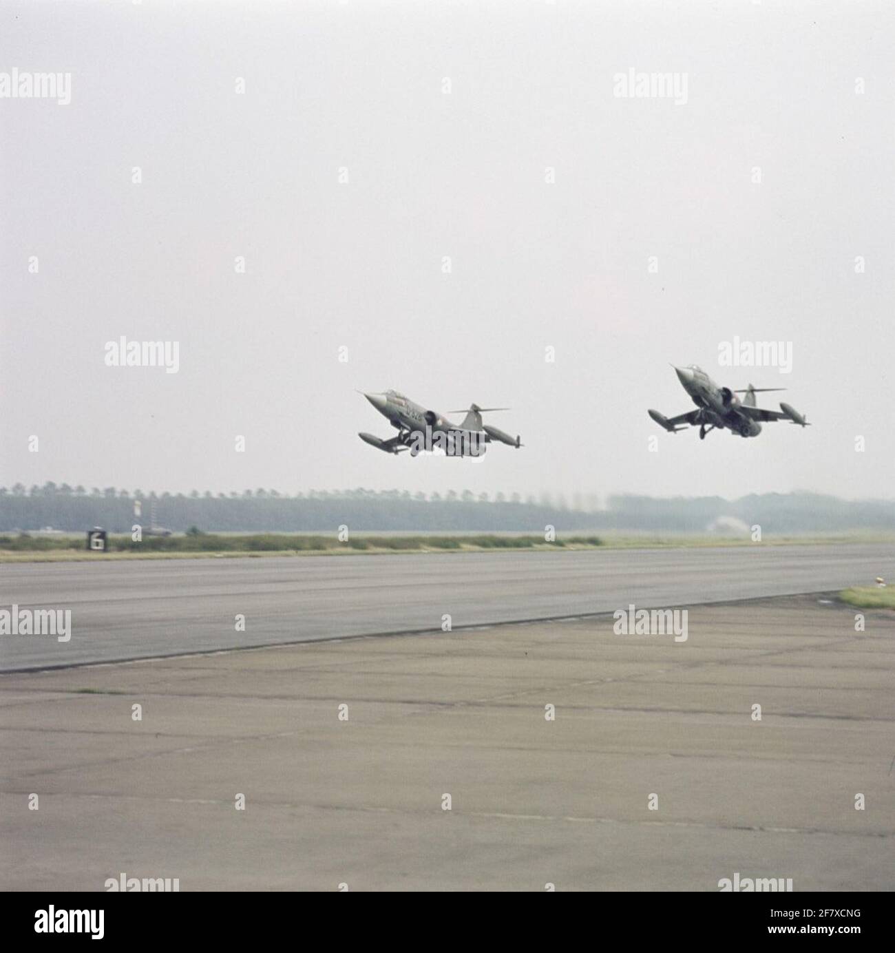 Two Lockheed F-104G Starfighters of 312 Squadron rise on the Volkel ...