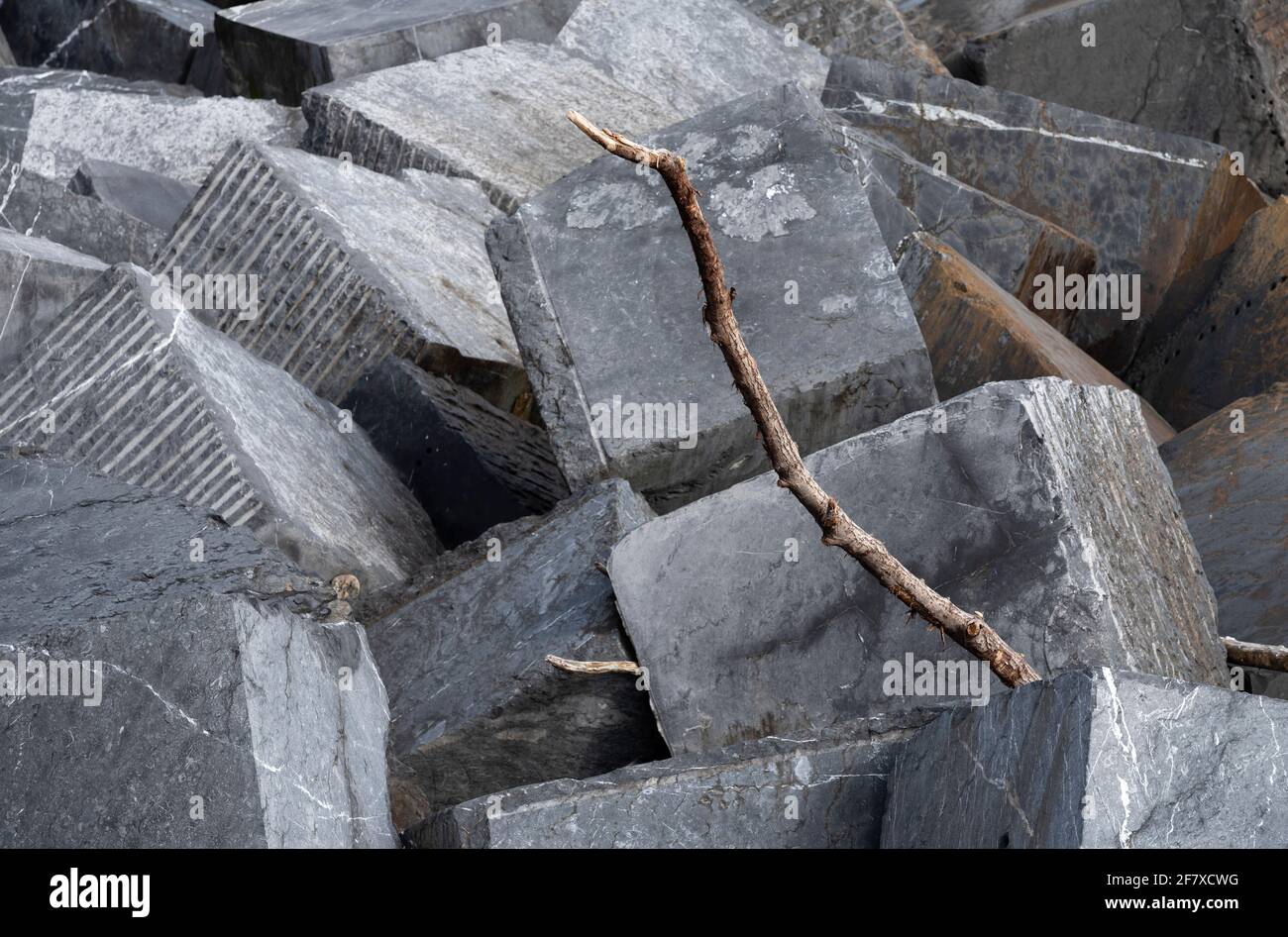 pile of breakwater stones on the coast Stock Photo - Alamy