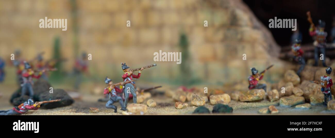 model of soldiers recreating historical battles Stock Photo - Alamy
