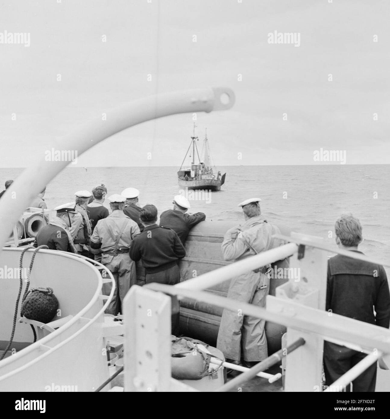 Fishing inspection in the North Sea with the frigate of predator class ...