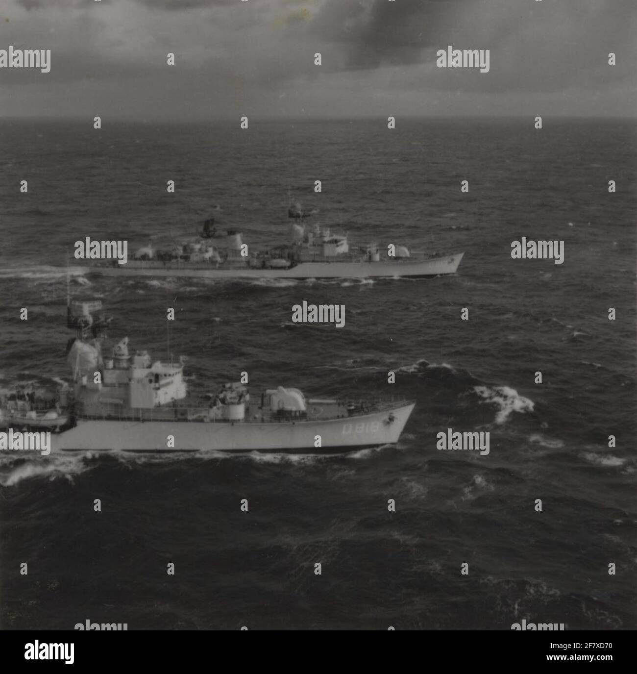 Submarine hunters Hr.Ms. Rotterdam (1957-1981) and Hr.Ms. Groningen ...