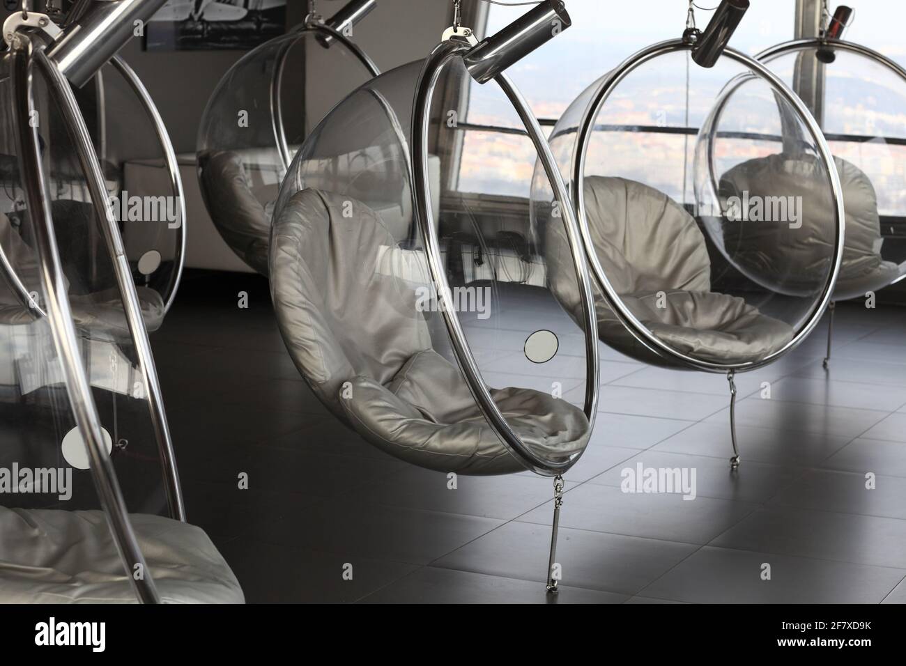 Interior of the television tower in Prague Stock Photo - Alamy