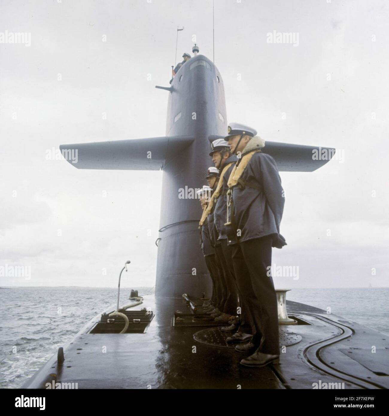 The submarine Hr.Ms. Sea lion (1990-) with anchor role on mail Stock ...