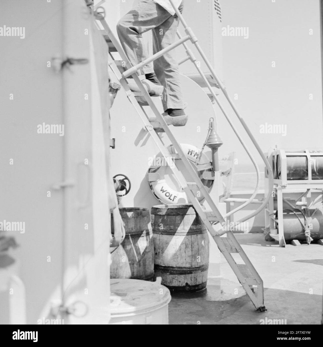 Fishing inspection in the North Sea with the frigate of predator class ...