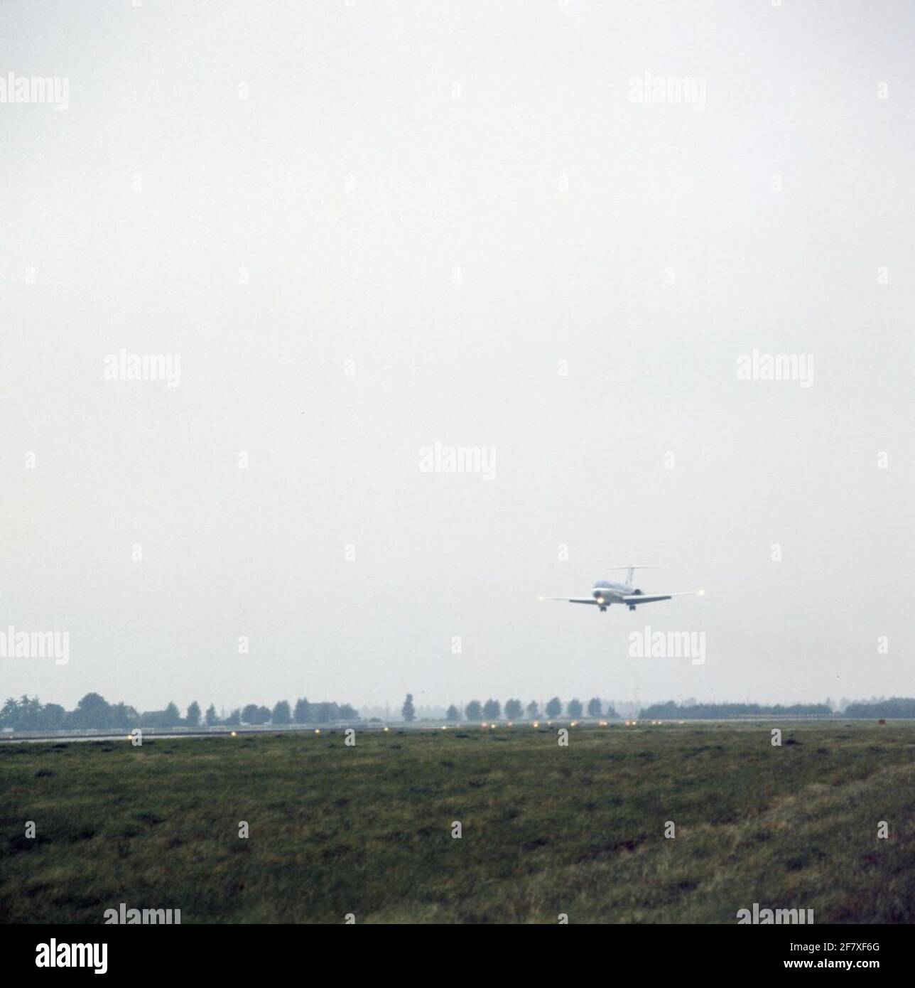A Douglas DC-9 from KLM in the landing at Schiphol Airport Stock Photo ...