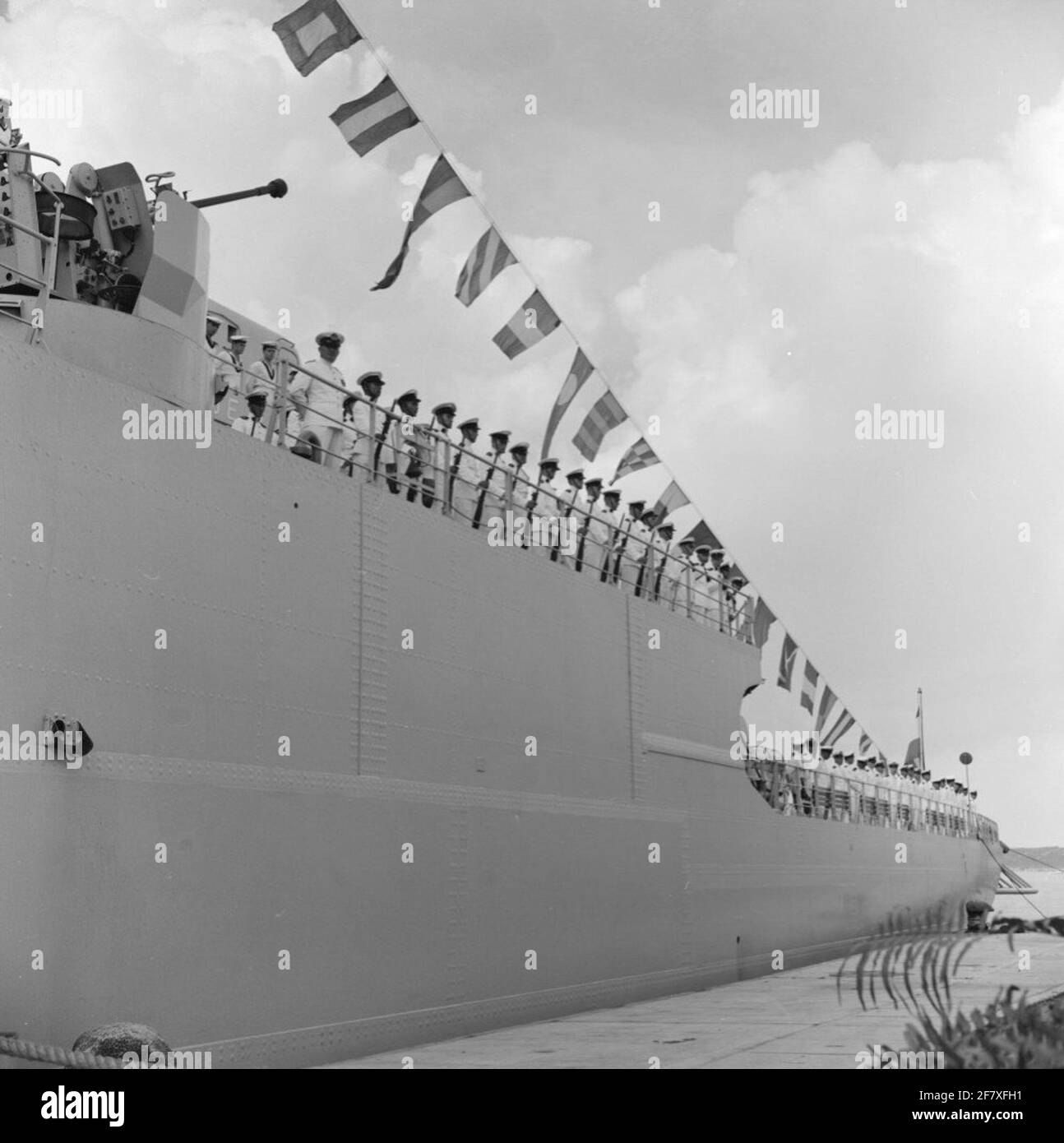 Parade roller on the pavourized cruiser Hr.Ms. De Ruyter (C 801) on the ...