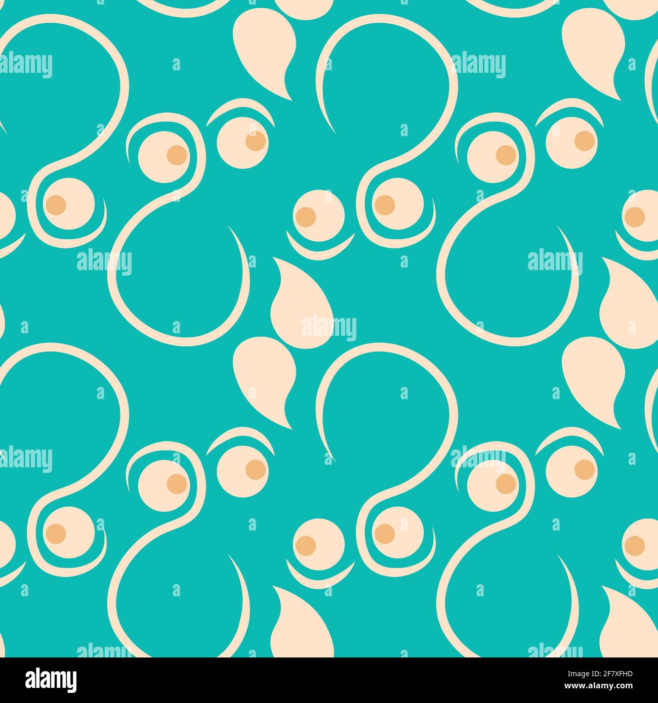 Seamless texture, pattern on a square background - face, look, surprise ...