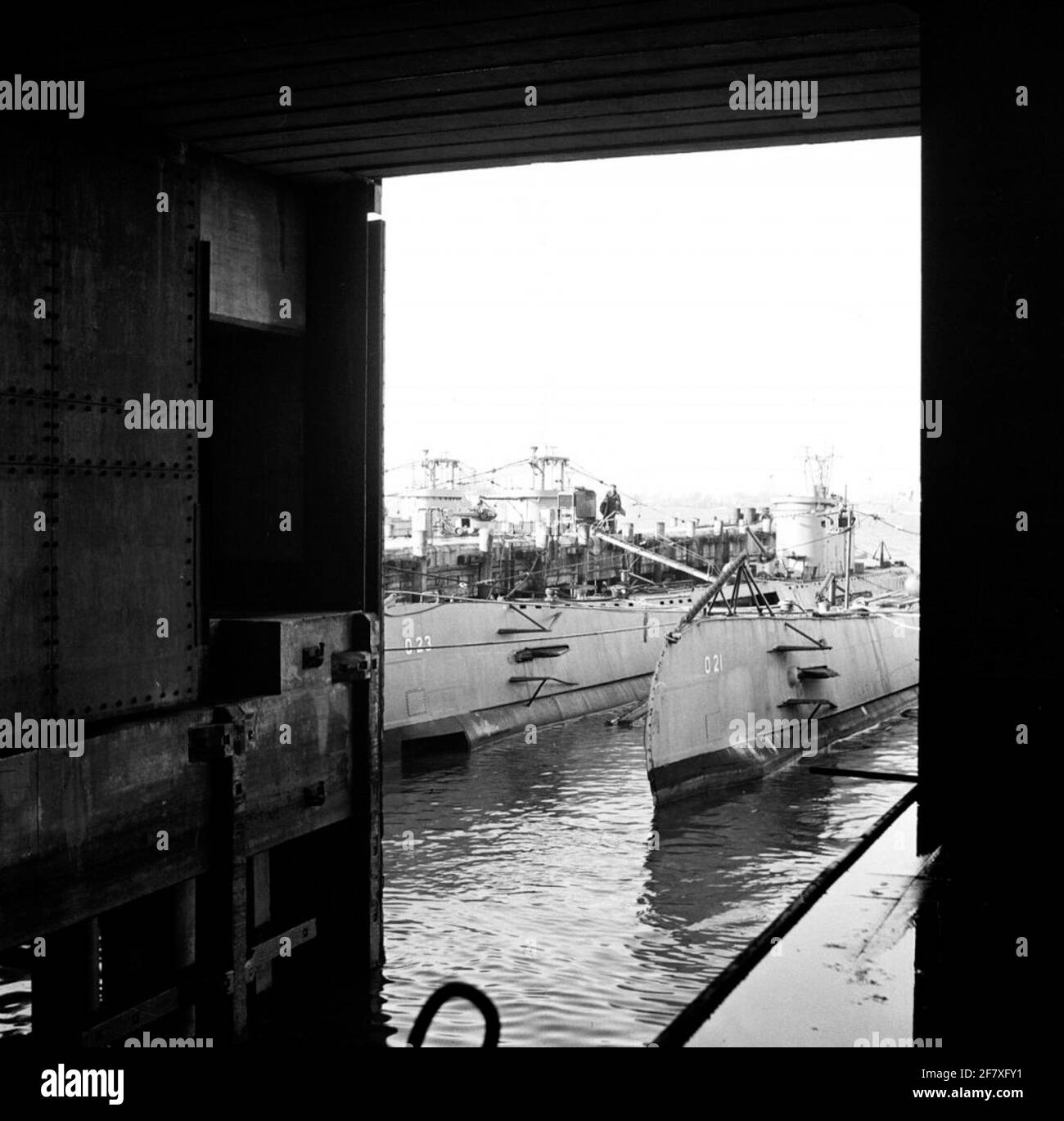 Entrance to a former German boat bunker in the Waalhaven in Rotterdam ...