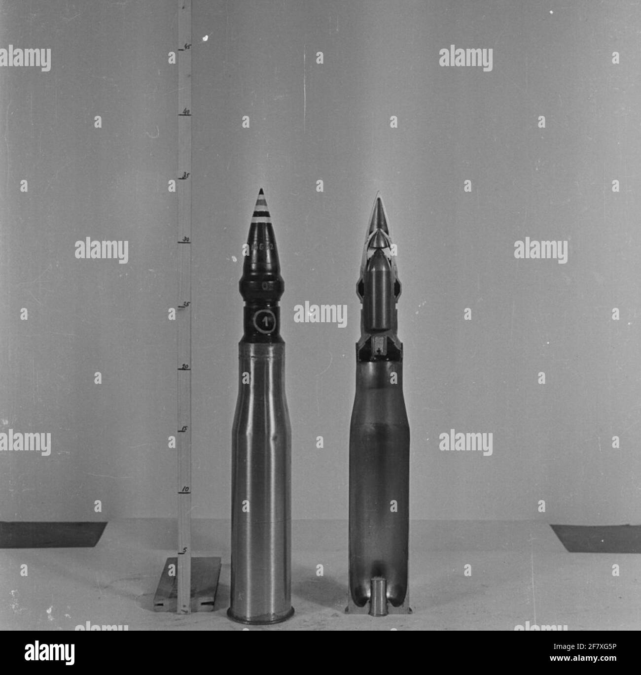 A complete 37 mm of grenade (explosive and pushing load) with light ...