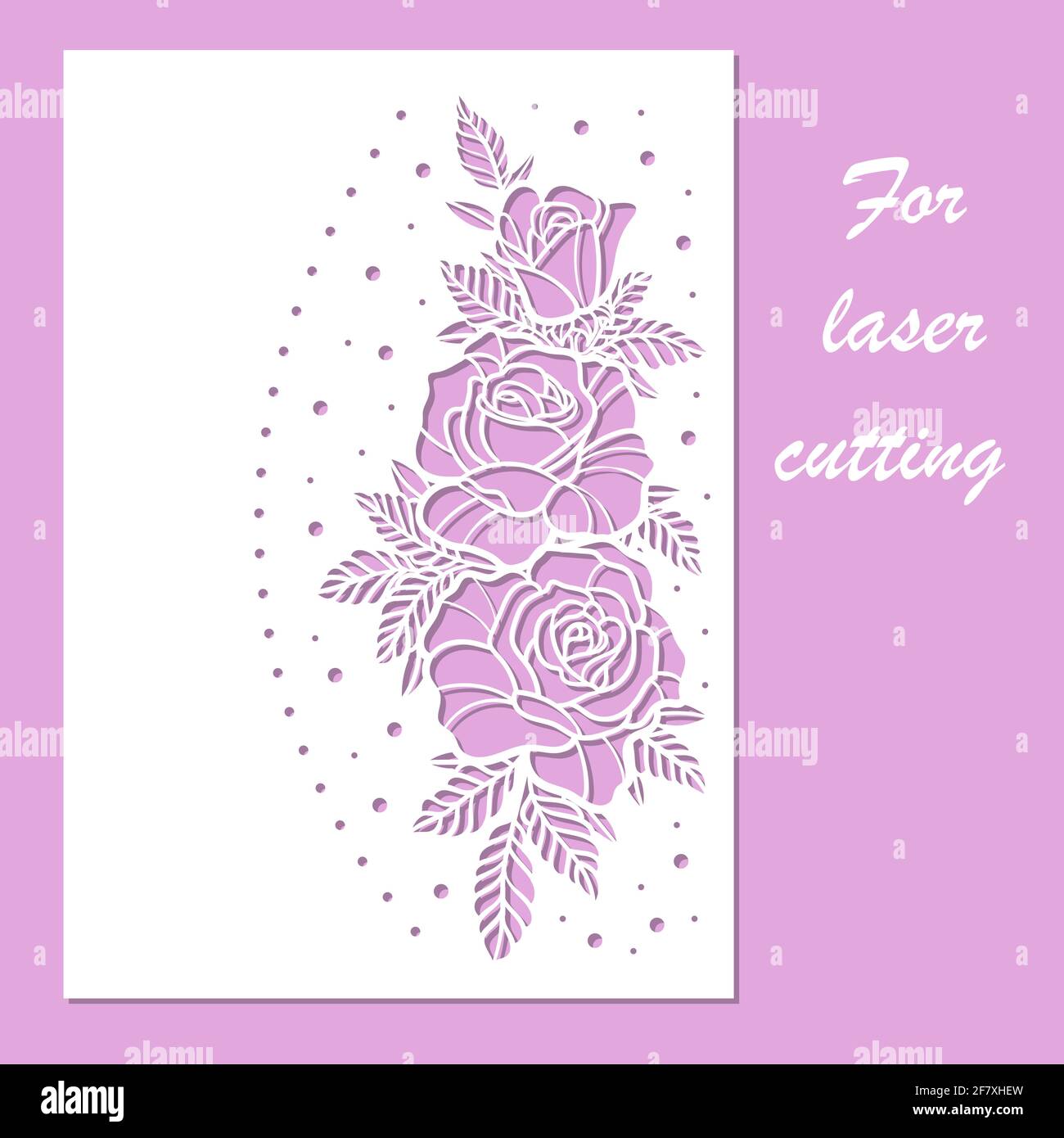 Laser cutting template. Openwork card with roses. Vector Stock Vector Image & Art - Alamy