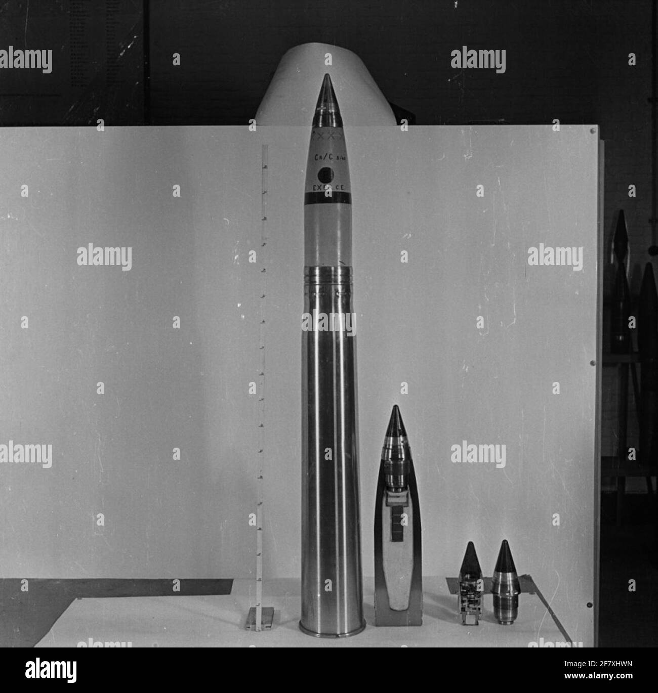 A complete artillery / tank grenade (explosive and pushing charge) with ...