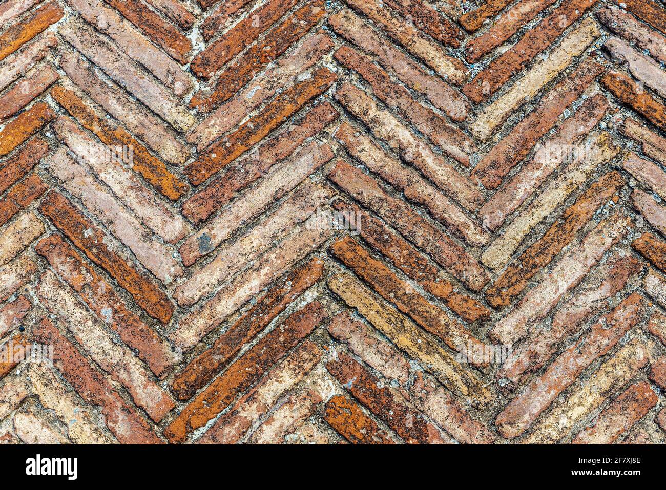 Old brick floor of the Castel Sant Elmo as background in Naples, Italy ...