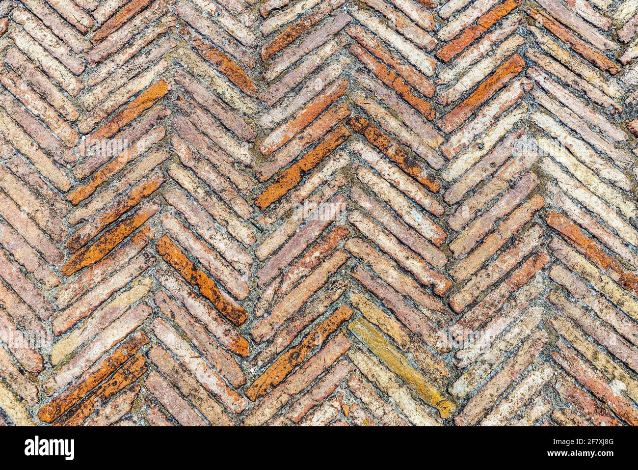 Old brick floor of the Castel Sant Elmo as background in Naples, Italy ...
