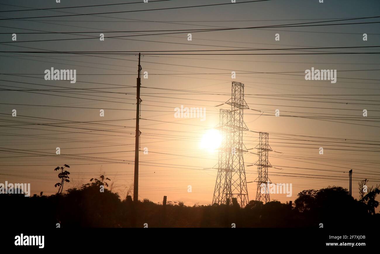 High Voltage Transmission Lines Brazil High Resolution Stock ...