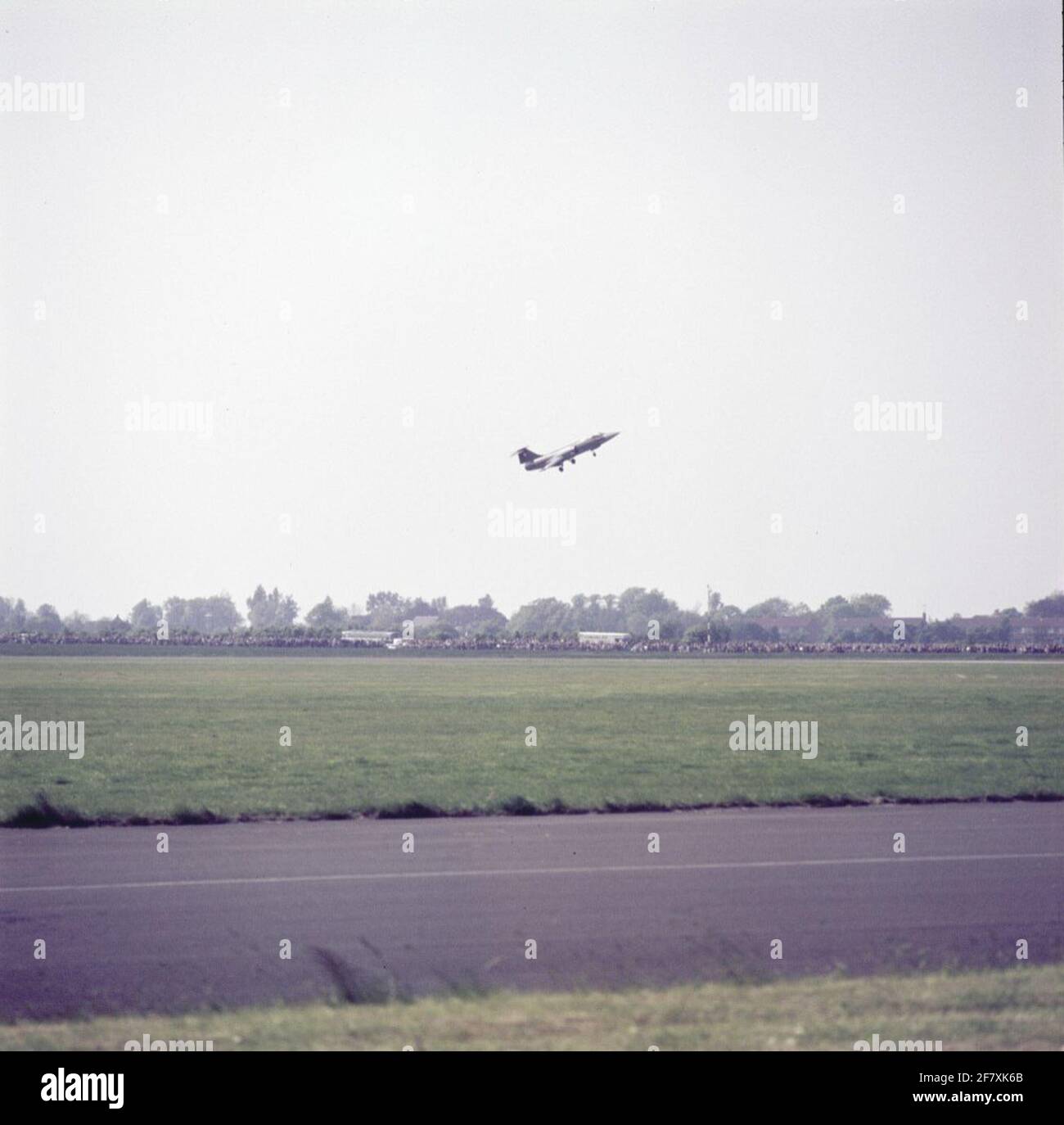 Lockheed F-104G Starfighter of 322 Squadron during a fly show on an ...