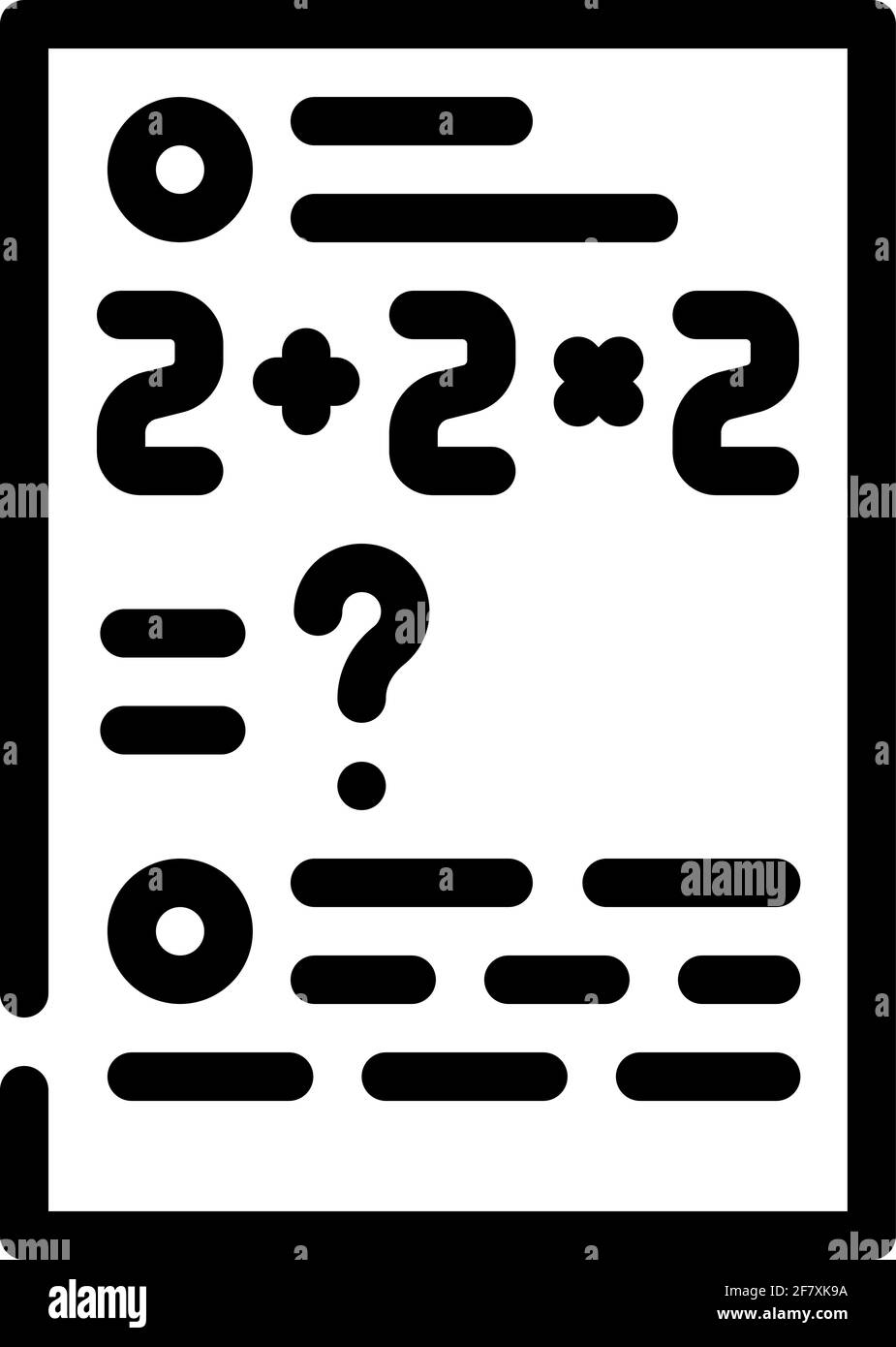 math problems line icon vector illustration black Stock Vector Image ...