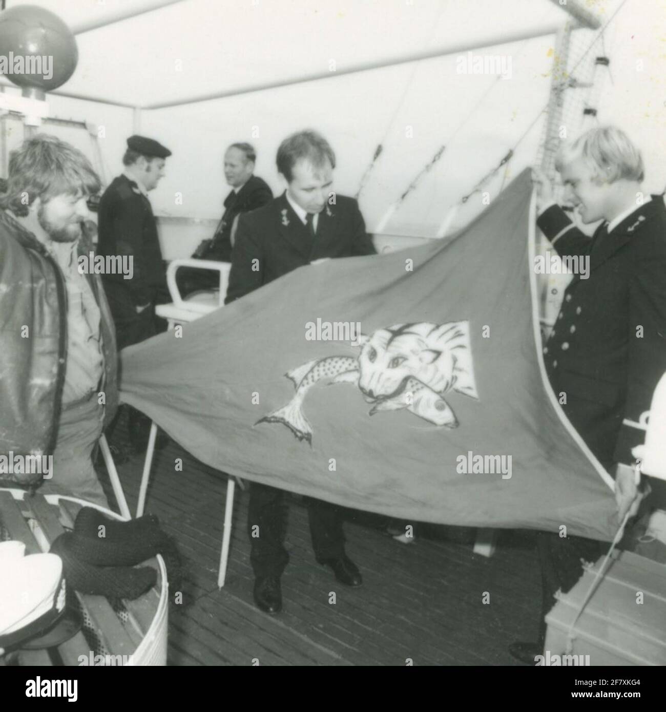 Wolf class Frigate Hr.Ms. Jaguar (1954-1983), the own flag with the HR ...