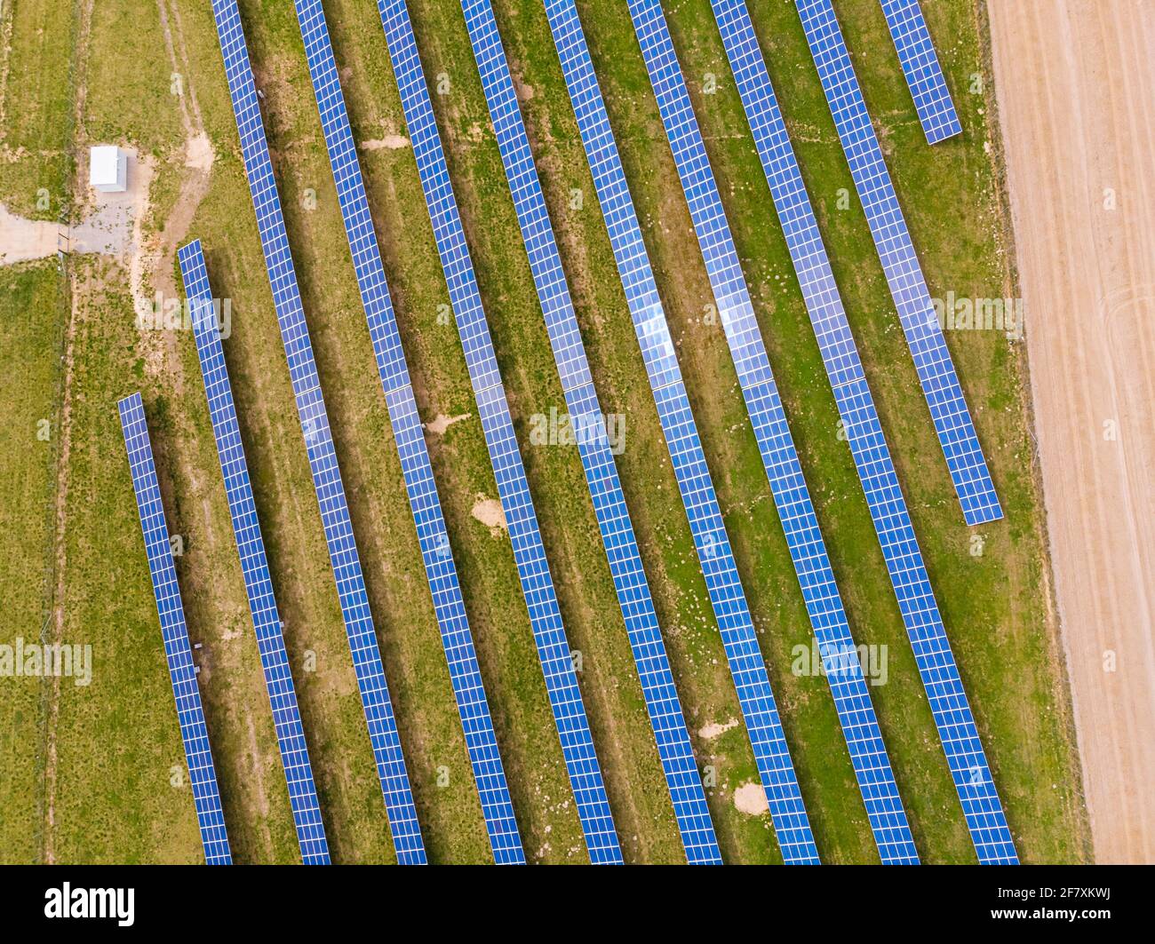 Aerial view solar farm field hi-res stock photography and images - Alamy