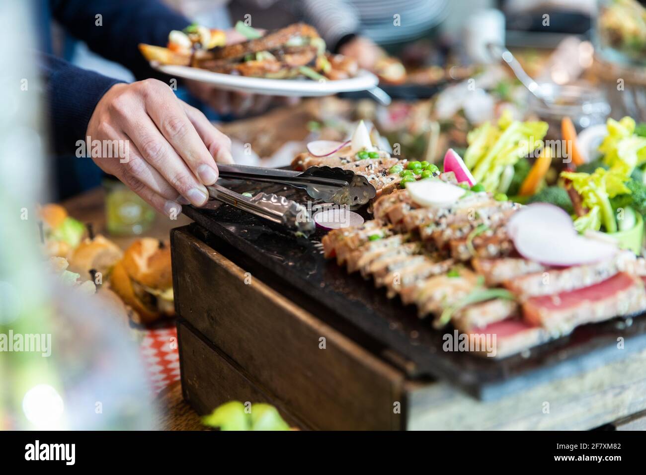 self service buffet at a party with lots of colours Stock Photo - Alamy