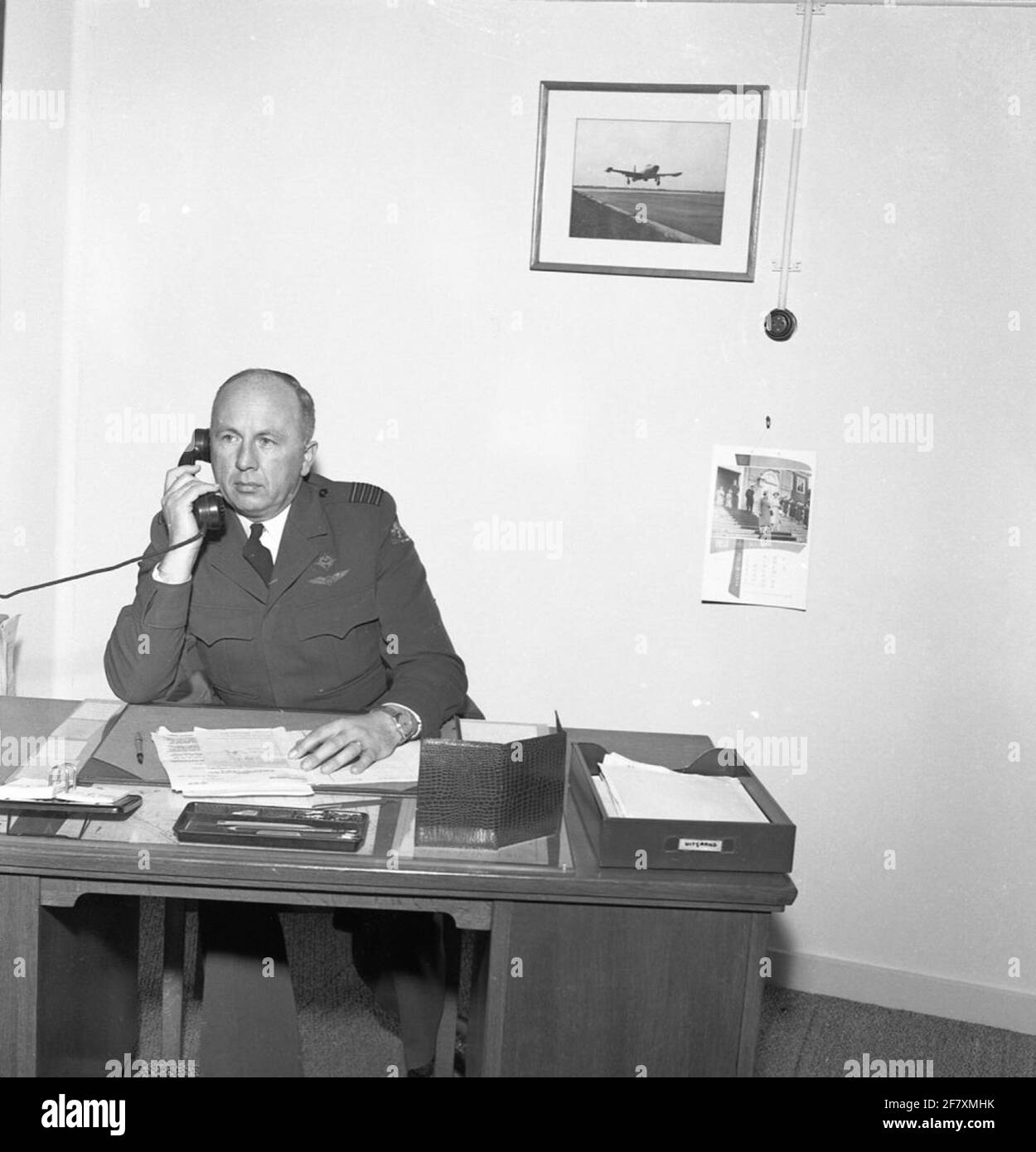 Colonel observer W.J. Kramer, commander of the Eindhoven airbase Stock ...