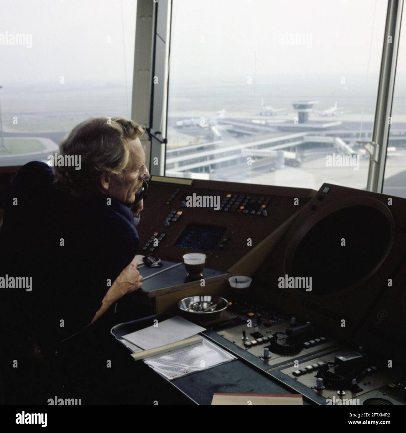 Traffic leader at work in the traffic tower of Schiphol airport Stock Photo - Alamy