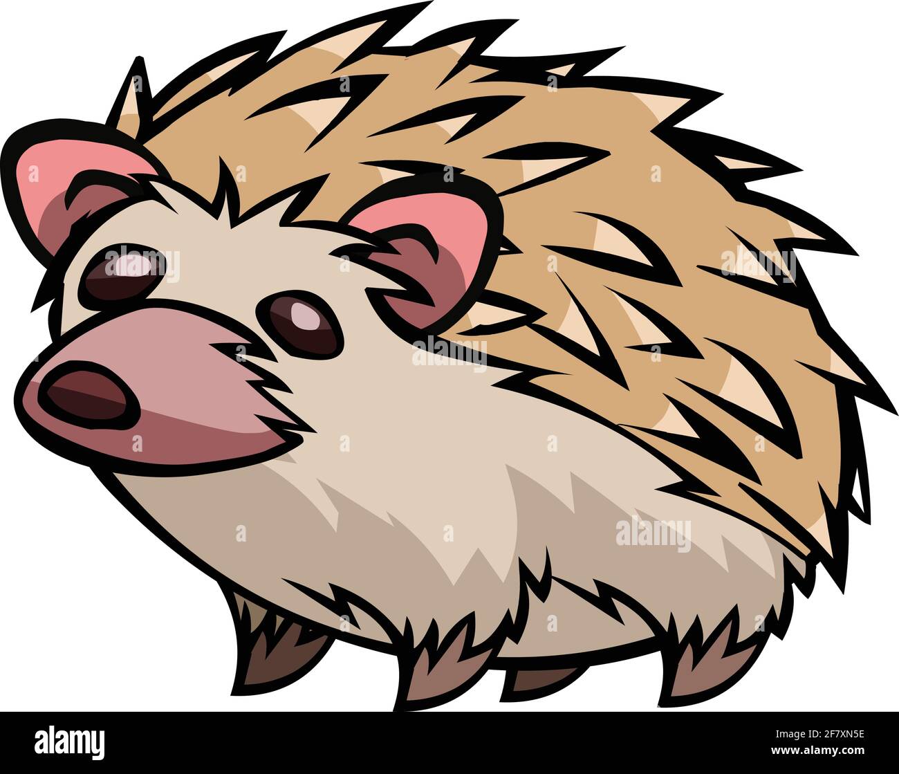 Porcupine cartoon illustration vector isolated on white background ...