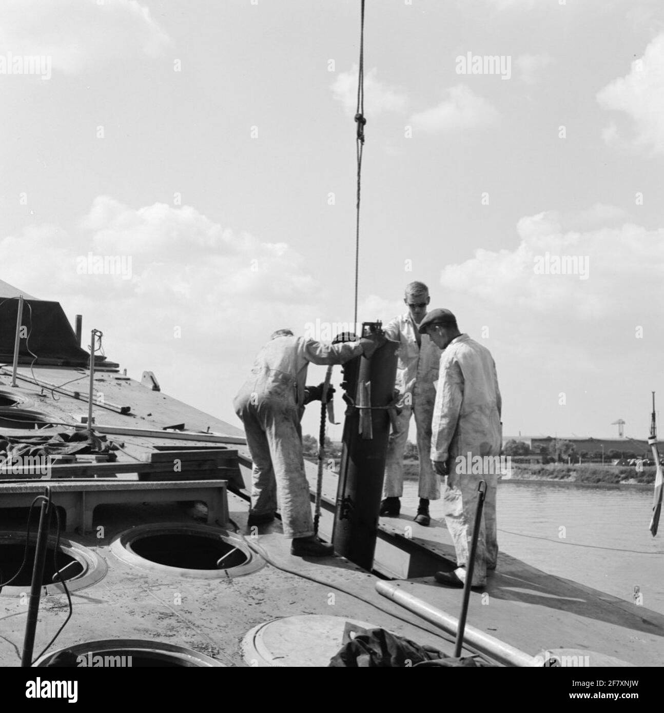 Photo made during the renovation of the cruiser Hr.Ms. The seven ...