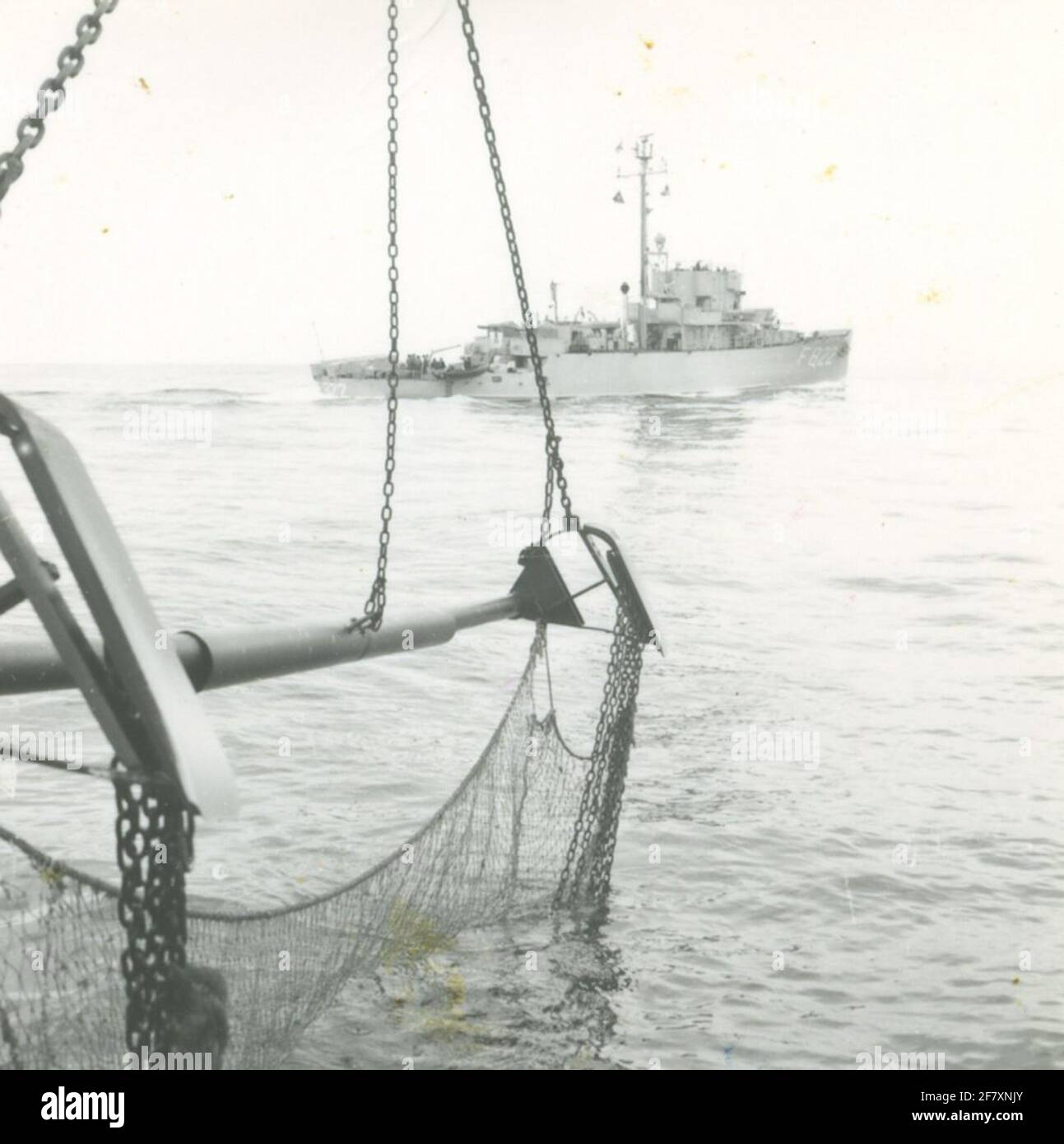 Wolf class Frigate Hr.Ms. Jaguar (1954-1983), during fishing inspection ...
