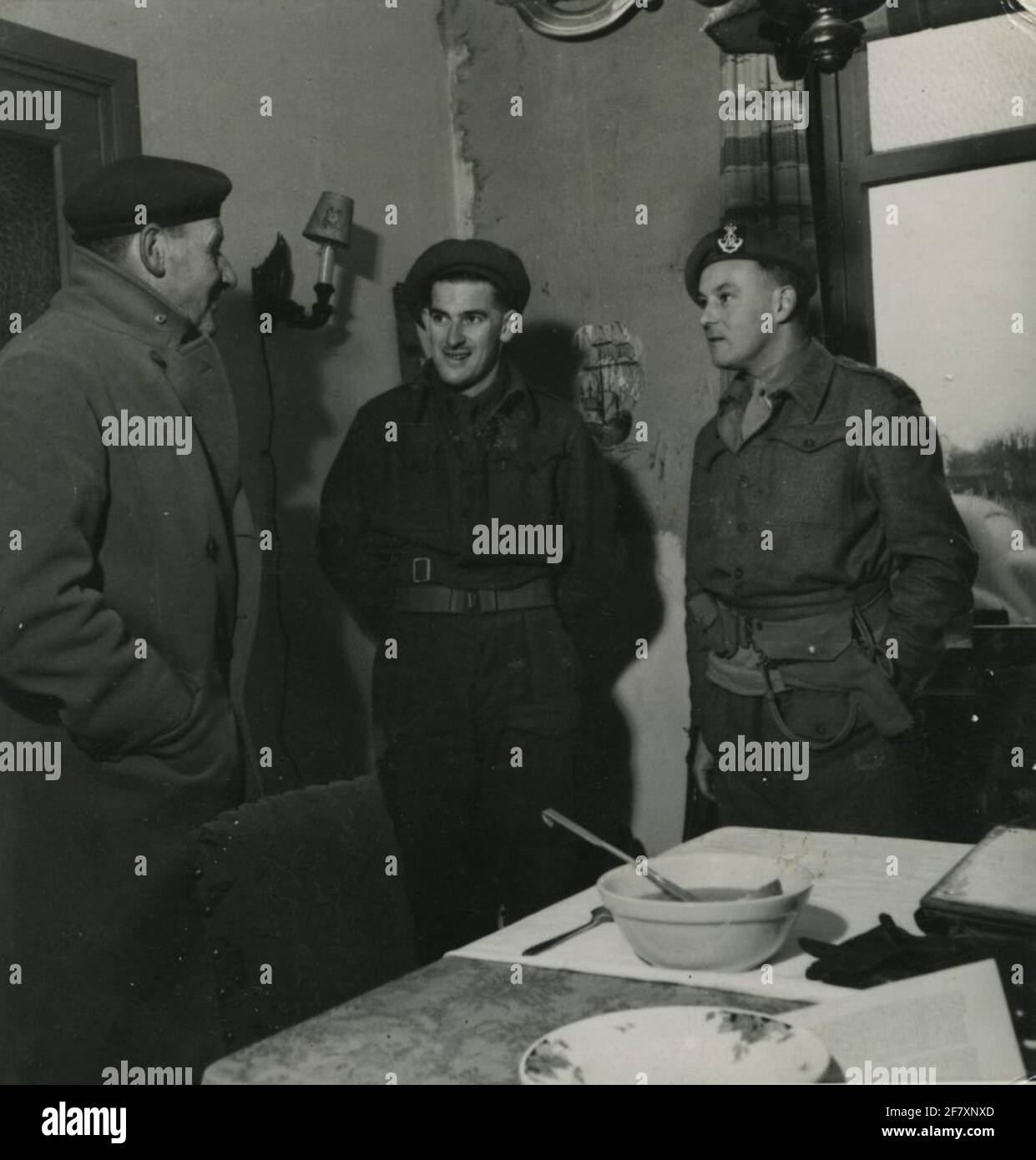 Soldiers of the 2nd battalion regiment shock troops in conversation ...