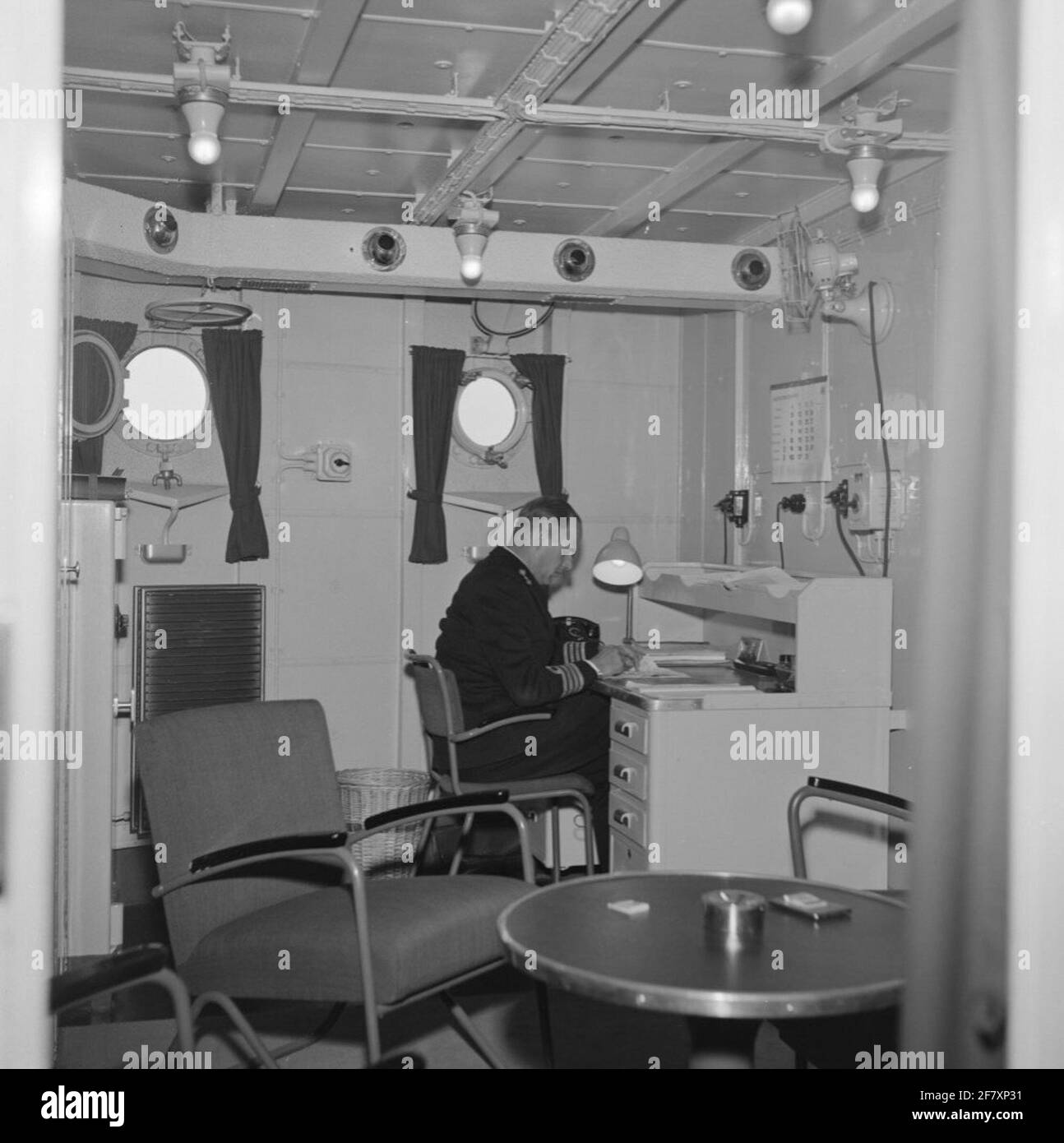 The Commander of Cruiser Hr.Ms. De Ruyter (C 801) Captain-Ter-Zee A.H.J ...