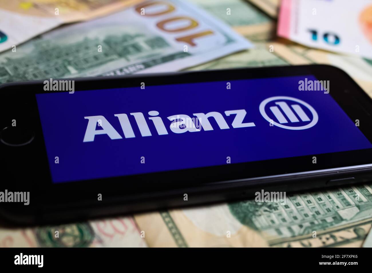 Viersen, Germany - March 1. 2021: Closeup of smartphone with logo ...