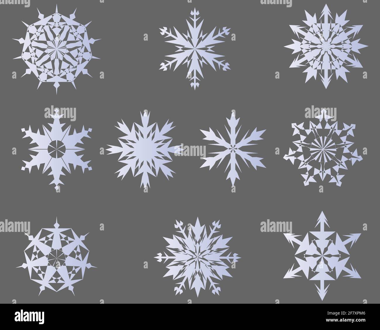 Collection of vector snowflakes in different shape Stock Vector Image ...
