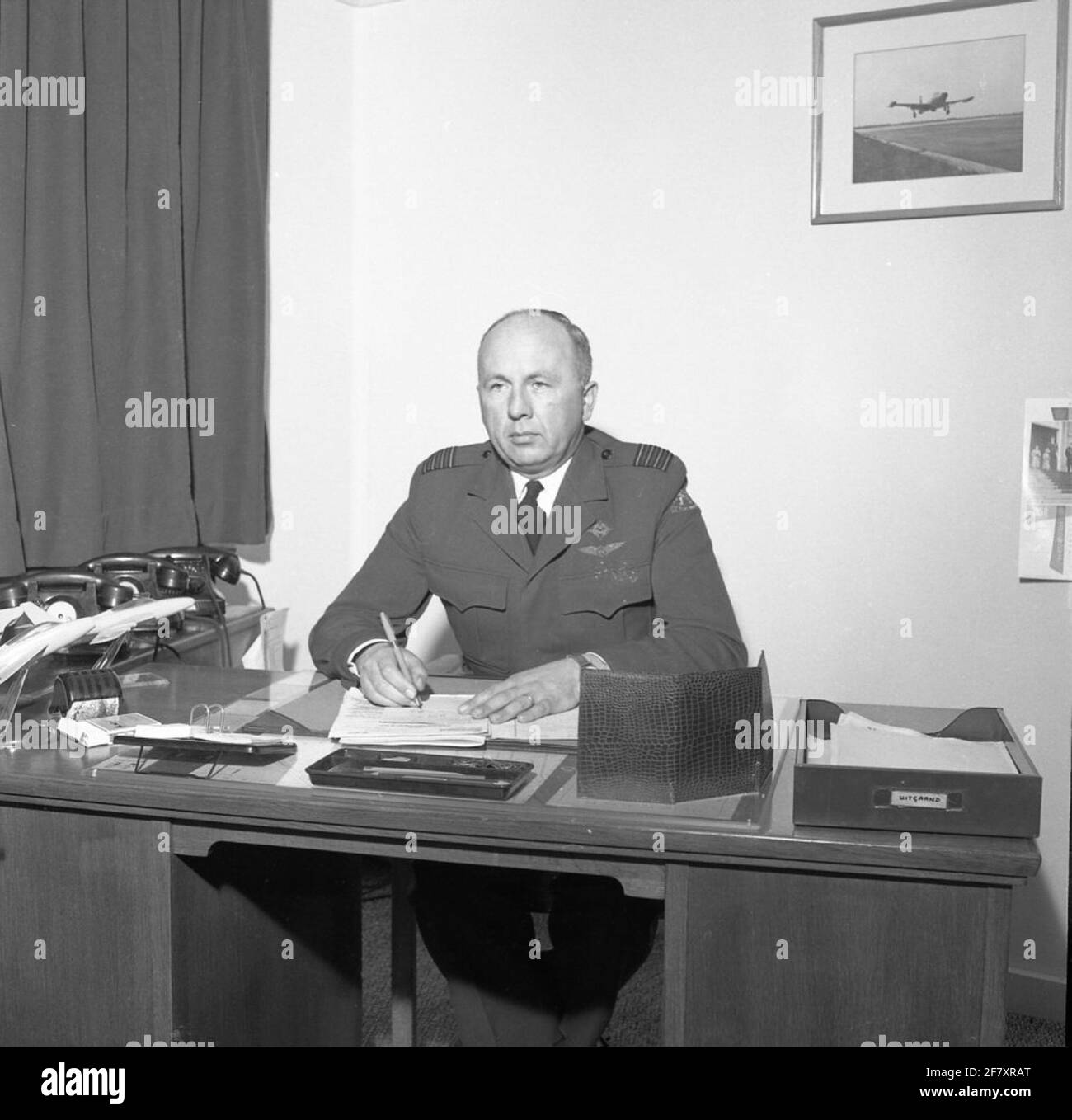Colonel observer W.J. Kramer, commander of the Eindhoven airbase Stock ...