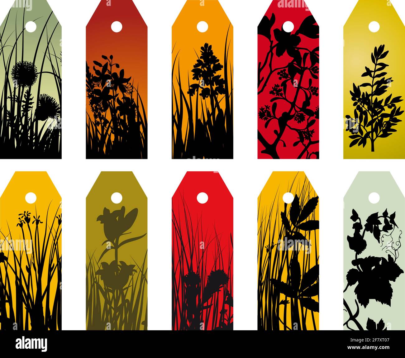 Set of ten vector floral bookmark labels Stock Vector Image & Art - Alamy