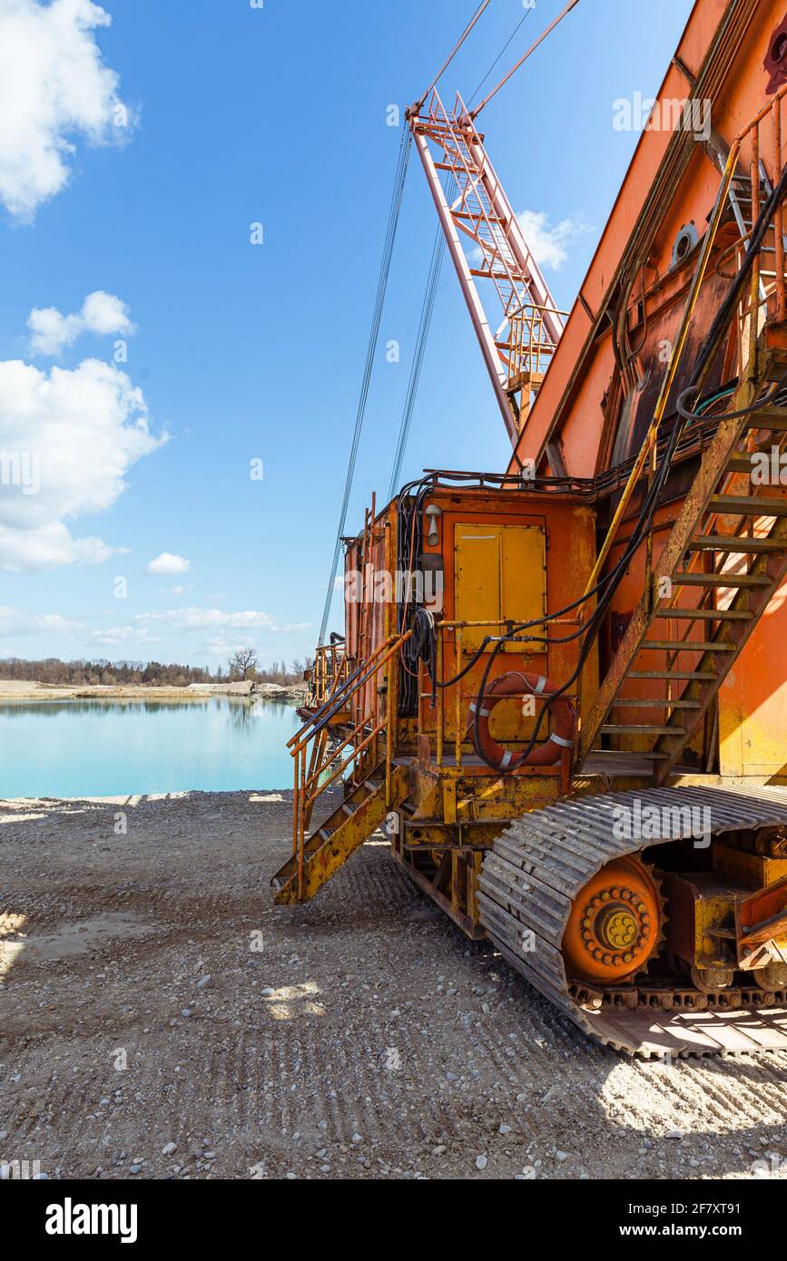 Gravel quarry dredging lake hi-res stock photography and images - Alamy