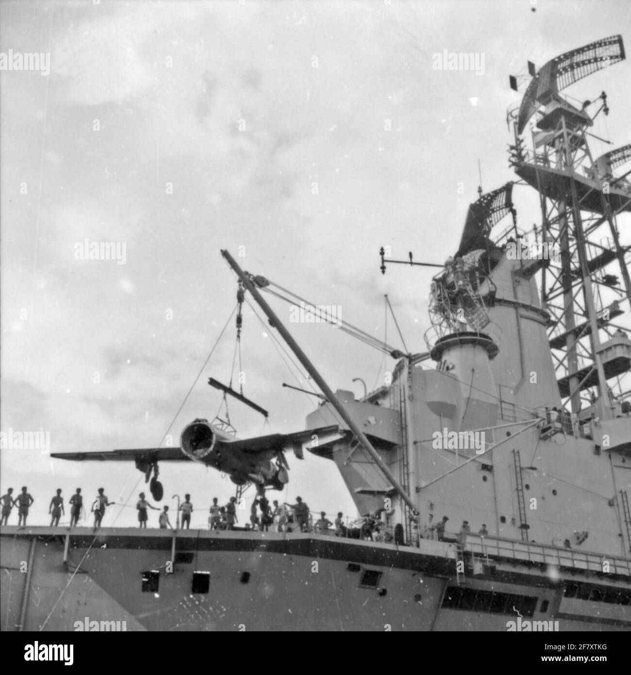 From air camp vessel Hr.Ms. Karel Doorman (1948-1968) are dismantled ...