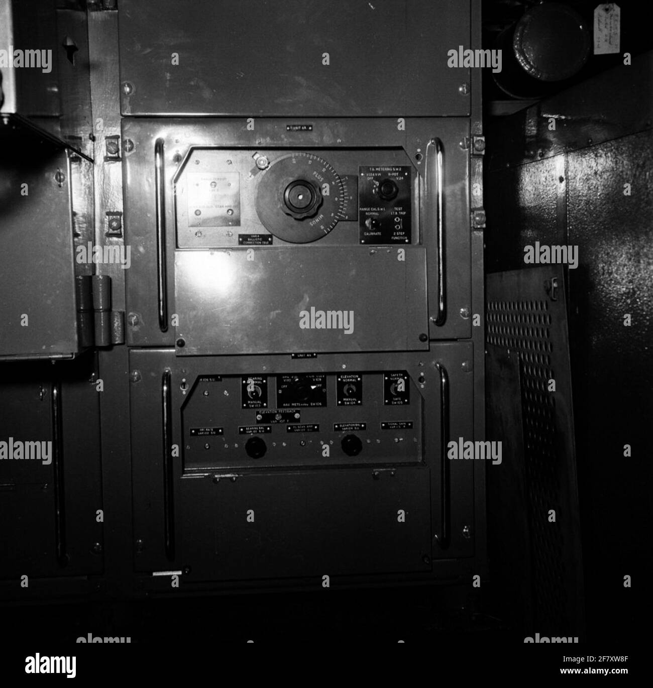 Portion of the control panel of the fire line radar AA 3MK7. This radar ...