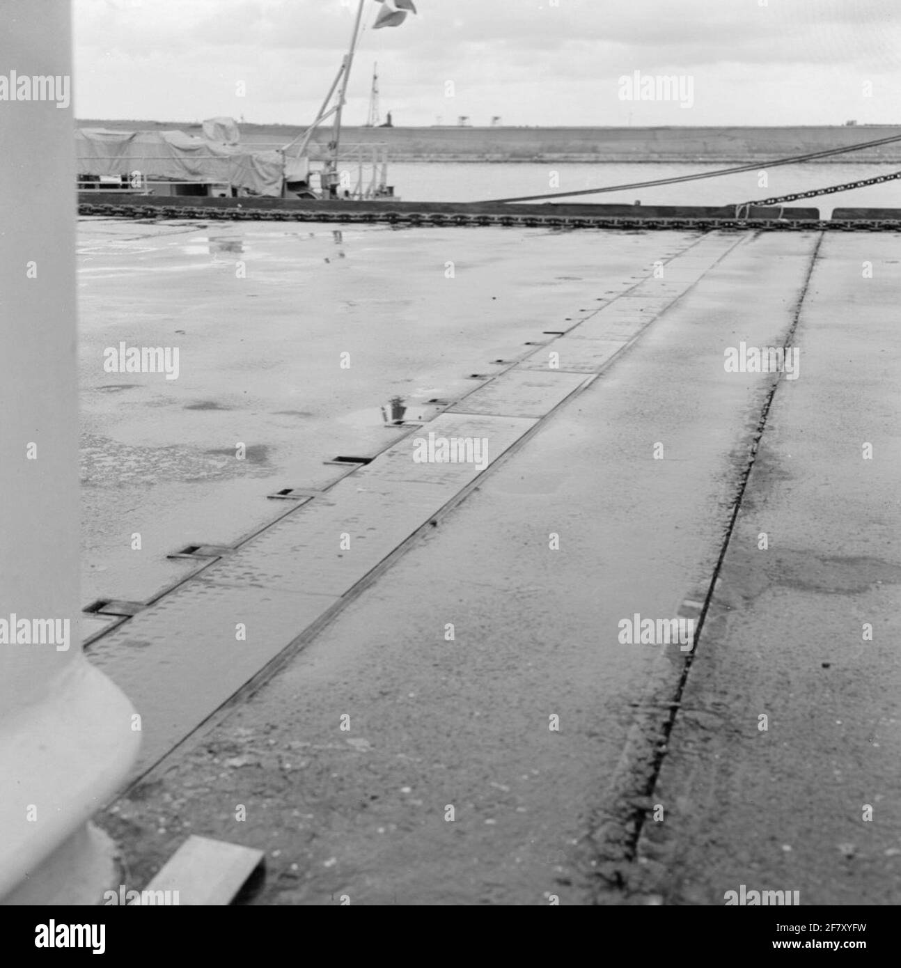 The cable duct from a transformer cottage that stands on a jetty of the ...