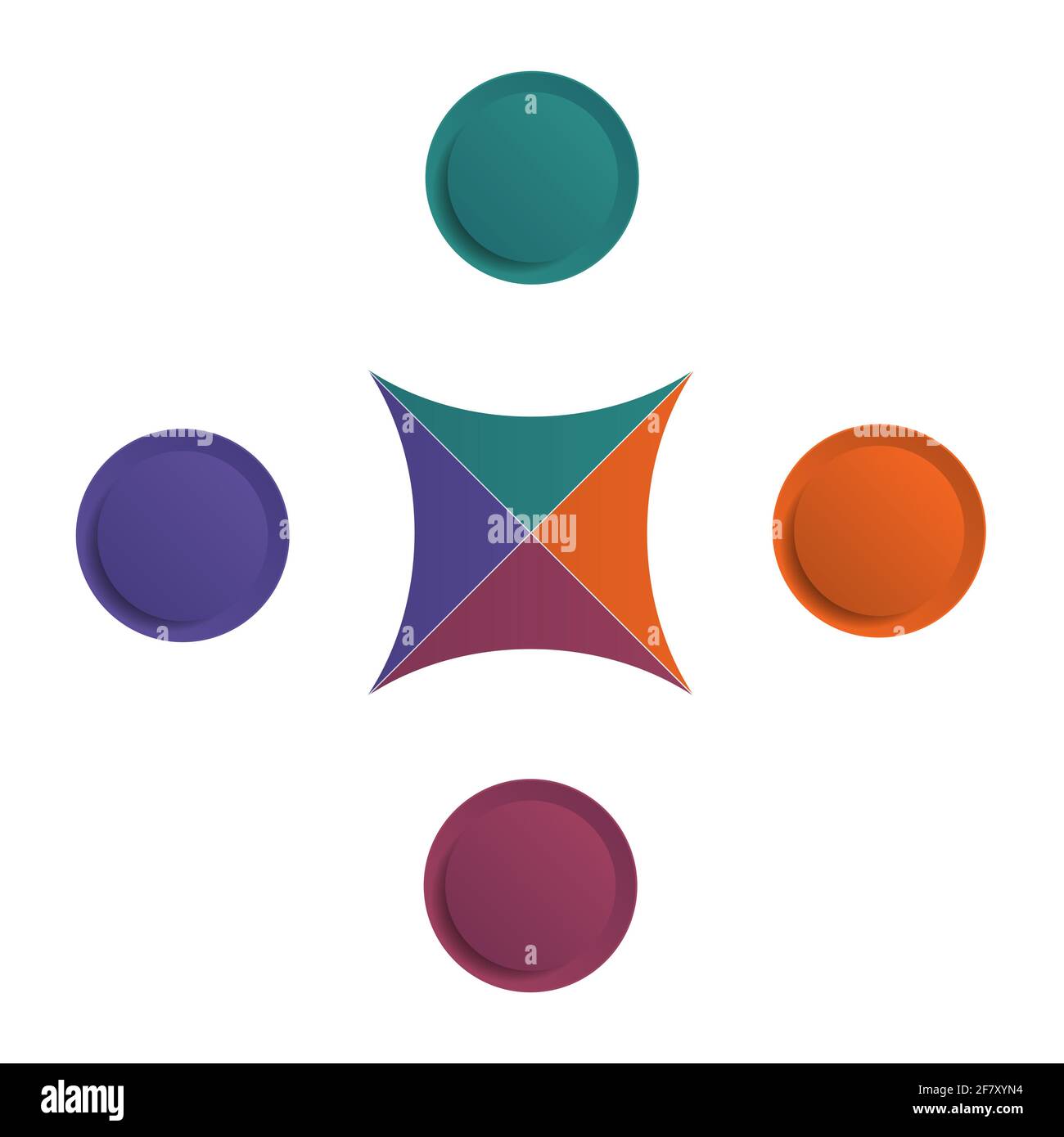 Raster template for infographics 4 positions. Colored buttons on a ...