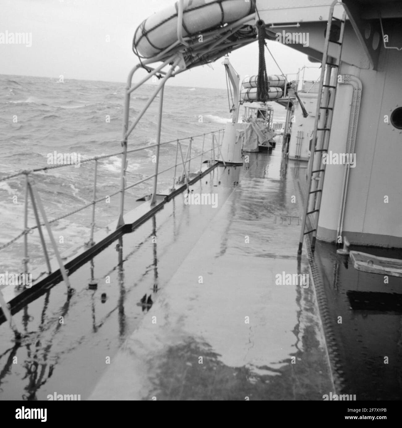 Water in the corridor of an Evertsen Class (1945-1963) Torpedo boat ...