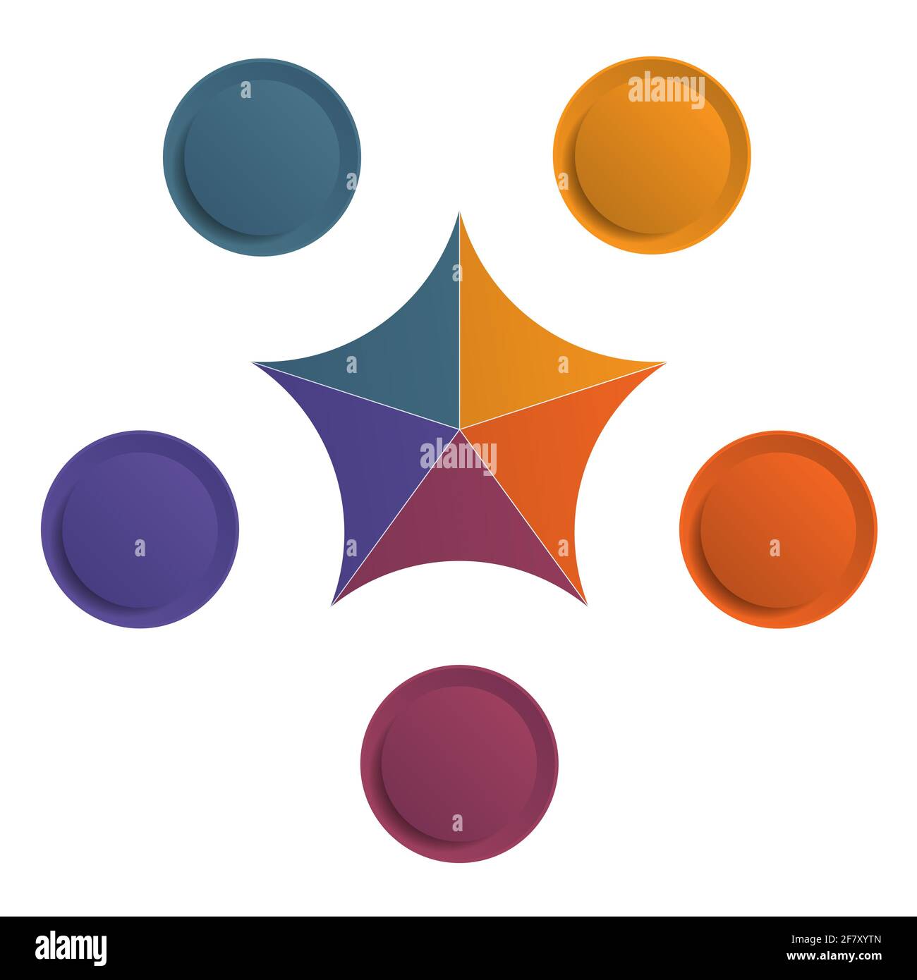 Raster template for infographics 5 positions. Colored buttons on a ...