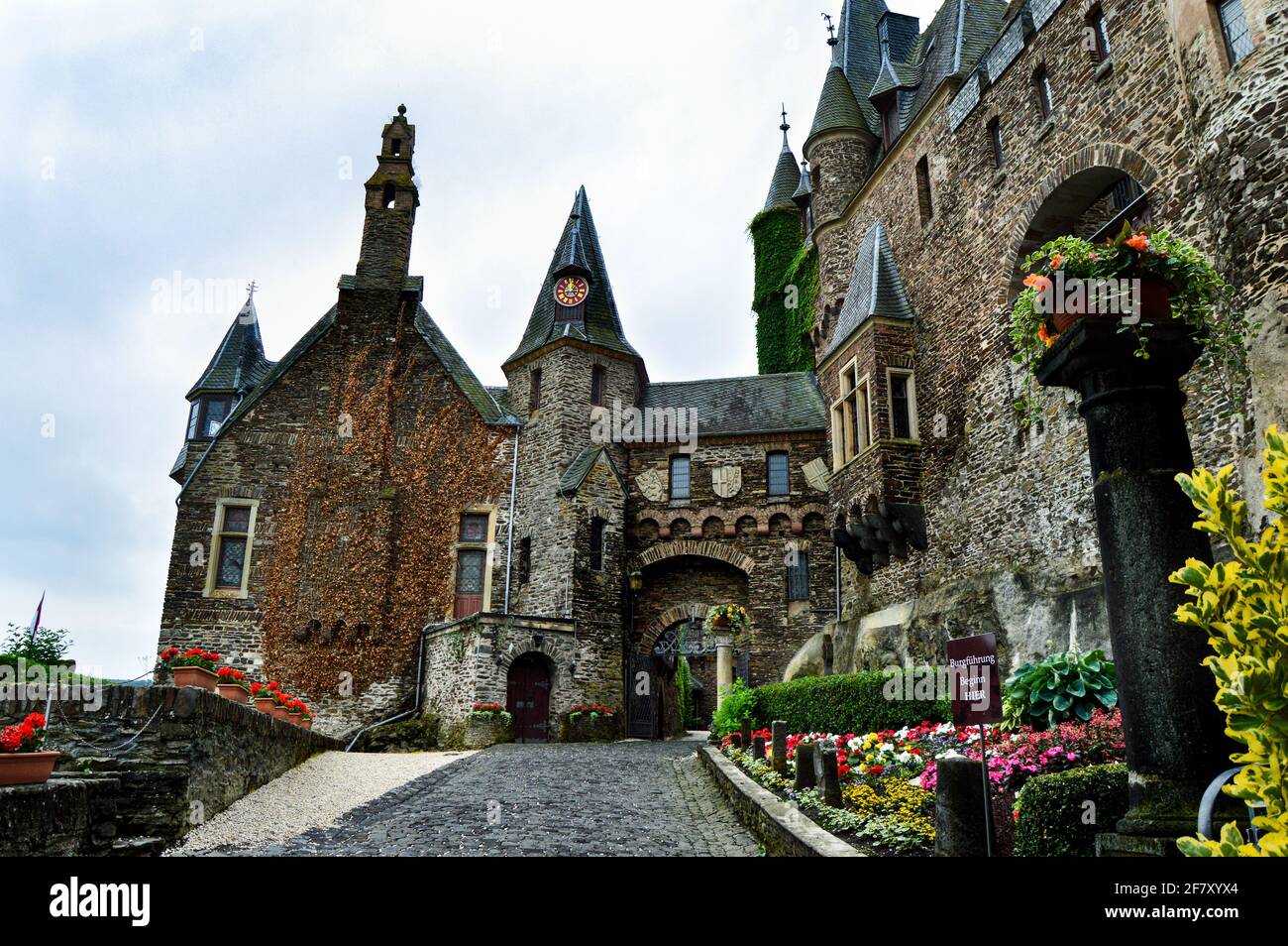 Beautiful view of the Cochem castle, Reichsburg, Cochem Germany Stock ...