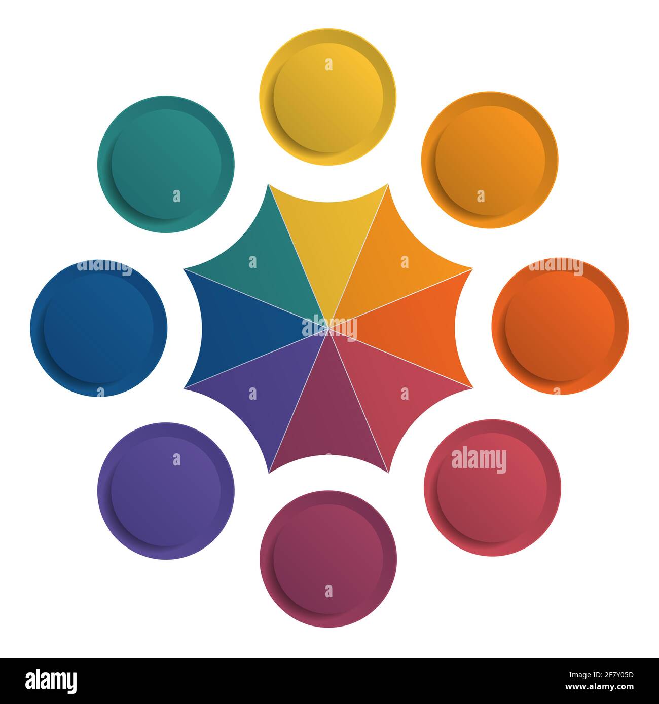 Raster template for infographics 8 positions. Colored buttons on a ...