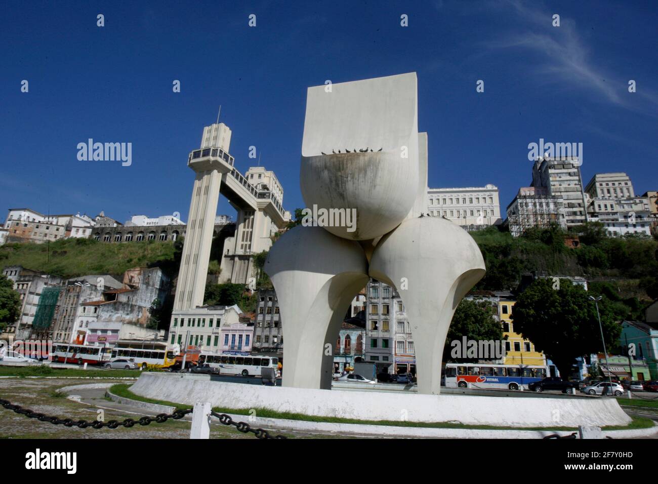 salvador, bahia / brazil - october 28, 2013: monument by artist Mario ...