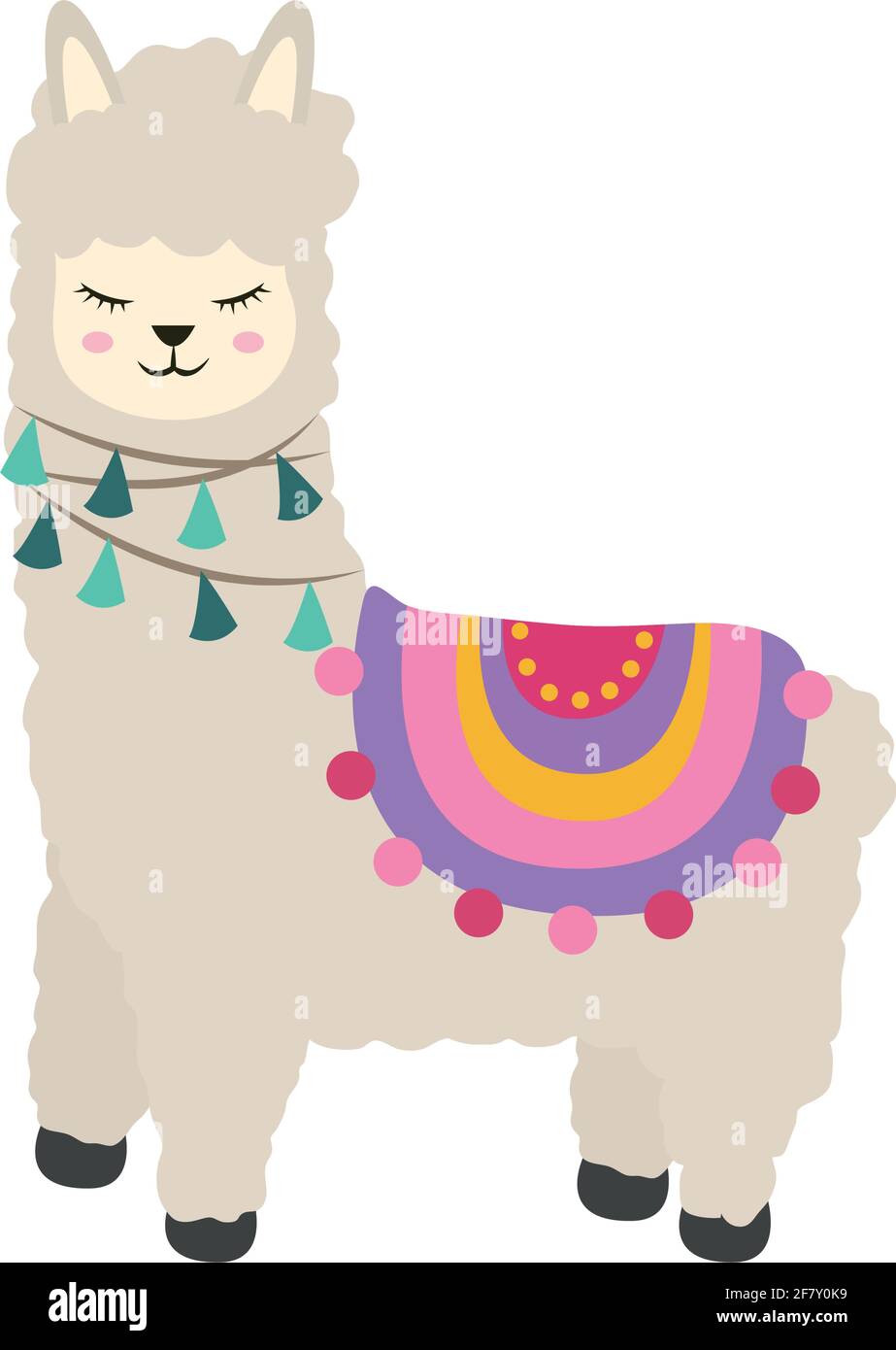 Cute Lama Cartoon Vector Illustration White Baby Girl, 57% OFF