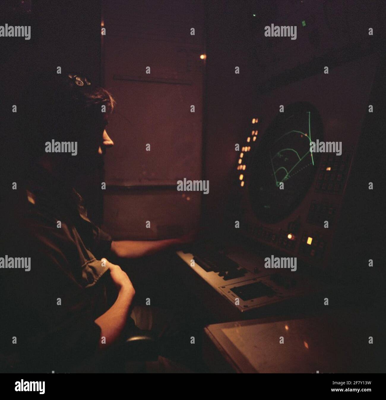 Control panel in the engagement control station (ECS). The ECS is the ...