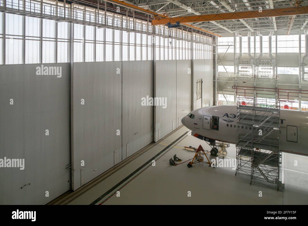 Aeroflot Russian Airlines Boeing 777-300ER jetliner captured inside the ...