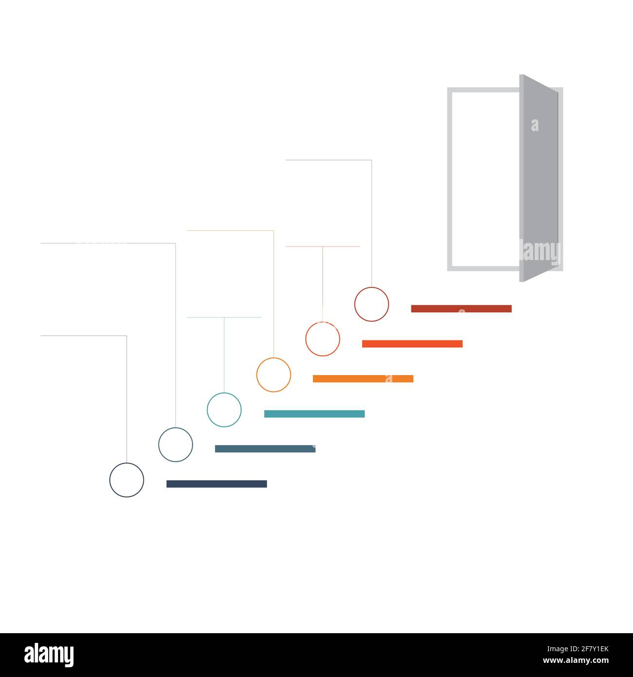 Ladder of success, leading up to an open door. Successful strategy ...
